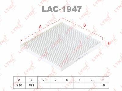 LYNXauto Фильтр салона хендай солярис / HYUNDAI SOLARIS I Saloon 2010-2017, киа рио 3 / KIA RIO III (UB) 2011- LAC1947