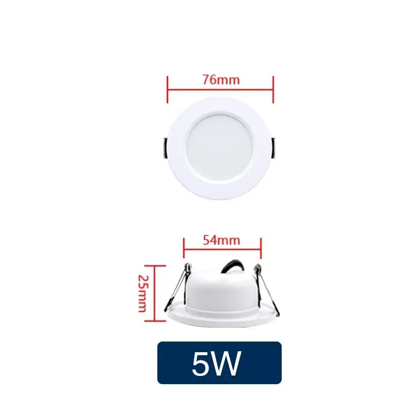 LED Встраиваемый Светильник 5W Warm White AC220V