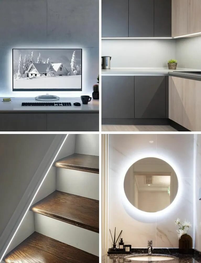 2 метр, пояс умного освещения COB LED, пульт дистанционного управления tuya wifi, может быть подключен к умному дому, освещению кухонного шкафа, лестничного коридора, прикроватной лампы в спальне