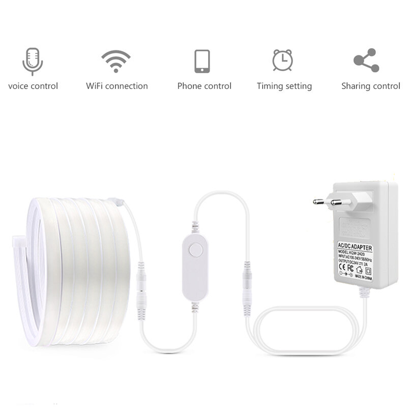 4 метр, граффити wifi smart neon 24V COB LED light strip, умный дом, дистанционное голосовое управление, кухонные шкафы, декоративное освещение спальни и гостиной, ночник для лестничного коридора