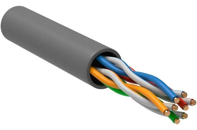 Кабель информационный ITK Generica BC1-C5E04-111-305-T-R-G кат.5E U/UTP 4X2X24AWG PVC внутренний 305м серый