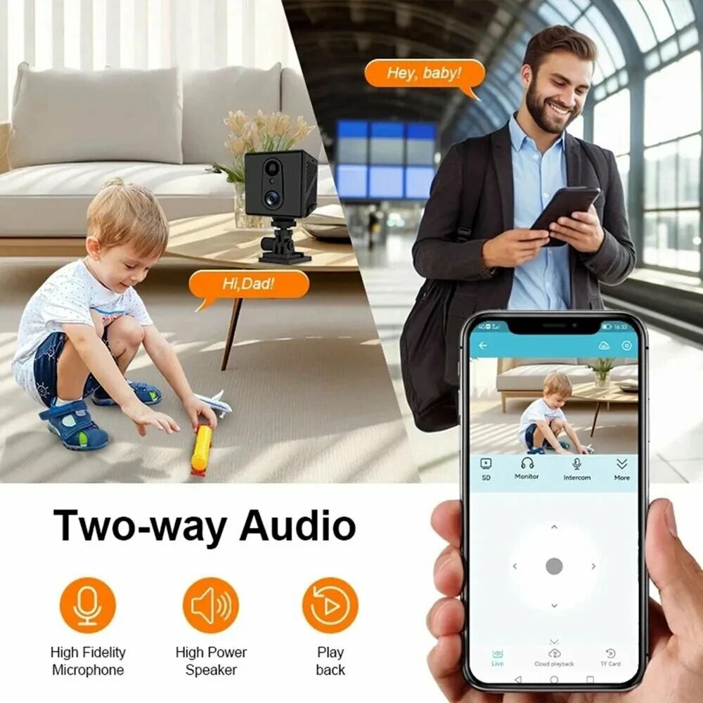 F1Mini 4G Security Camera SIM -Карта Mini Detection Voice Intercom CCTV Камера Версия — фото 1