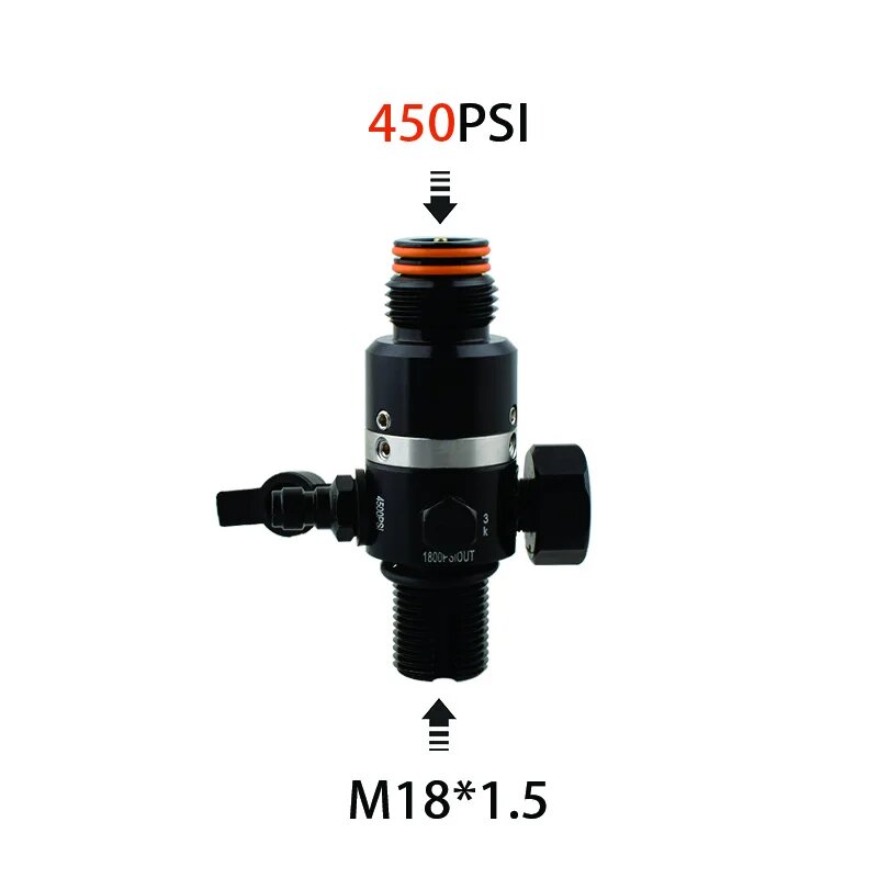 Регулятор давления дайвинга HPA M18-450PSI черный