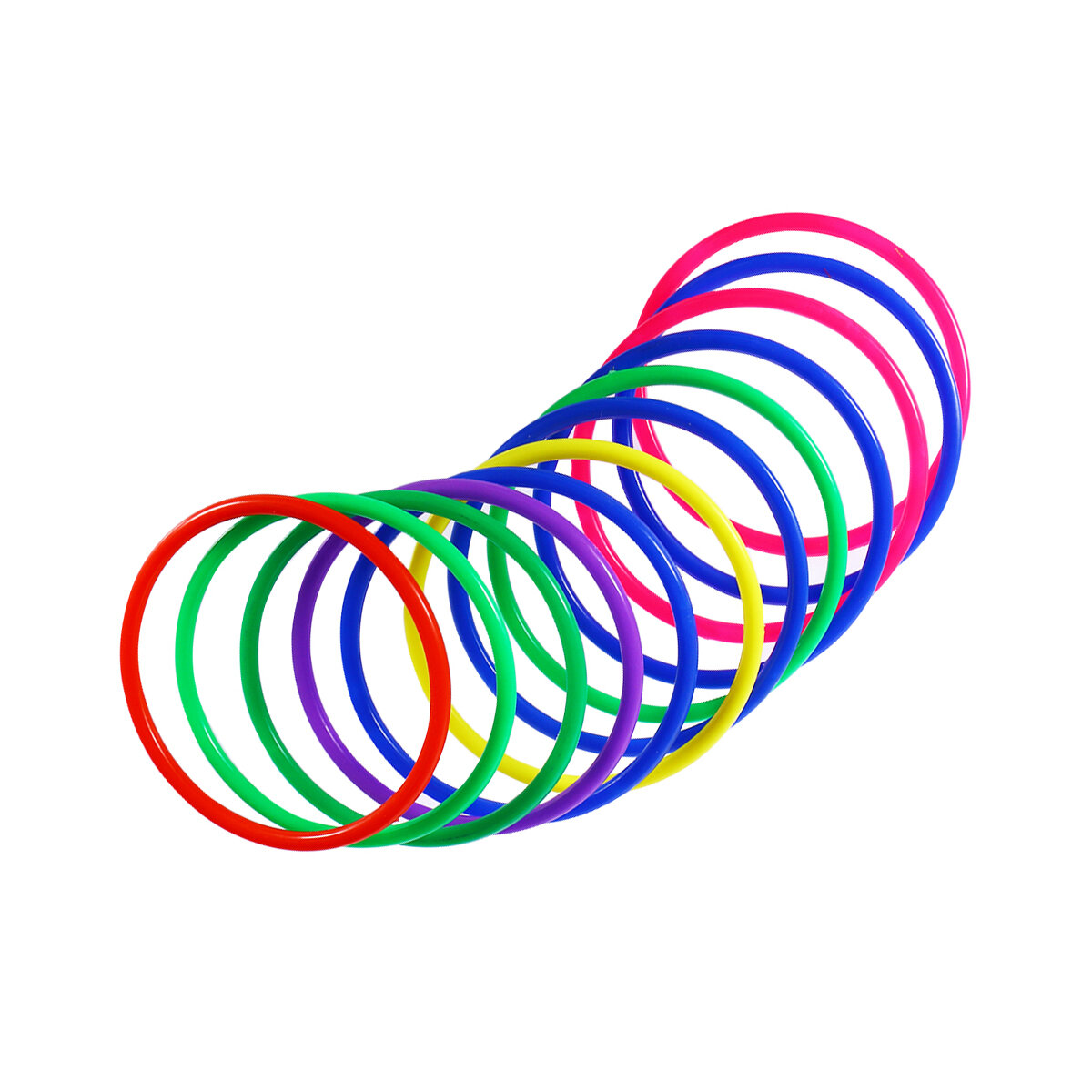 Кольцебросы из пластика разных цветов в наборе 12 шт для детских игр
