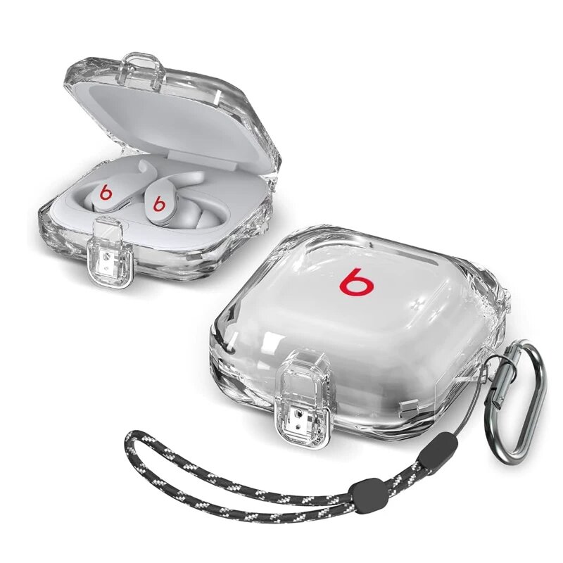 Защитный чехол для наушников Beats Fit Pro - Прозрачный, ударопрочный, с фиксатором, узкий дизайн для Apple Earpods