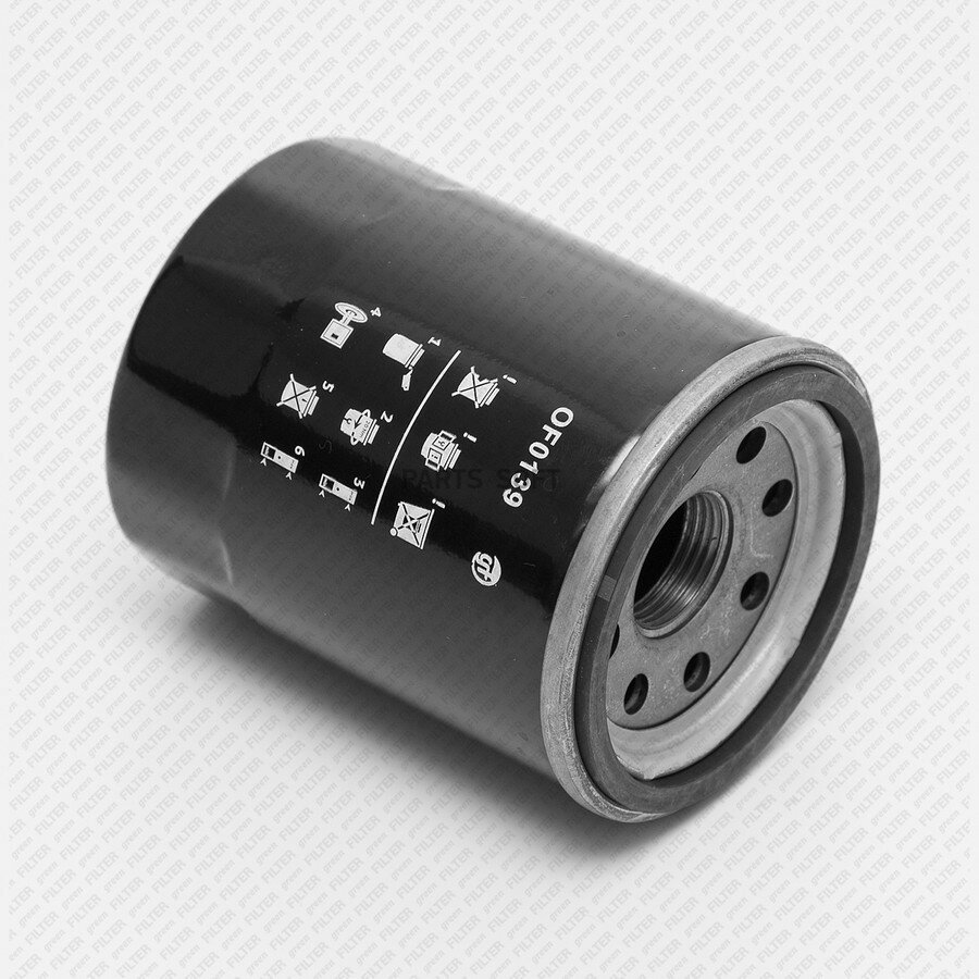 Фильтр масляный CITROEN C-Crosser 2.4 08->/MITSUBISHI ASX/Carisma/L200/Lancer/Outlander/Pajero/NISSAN Maxima/Pathfinder/Patrol GREEN FILTER OF0139 | цена за 1 шт