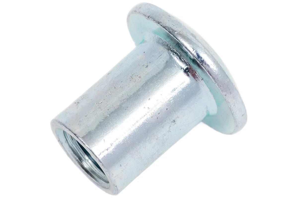 Гайка эриксона с плоской головкой DINFIX M6 – оцинкованная сталь, мебельный крепёж, 12 мм длина, 9 мм диаметр