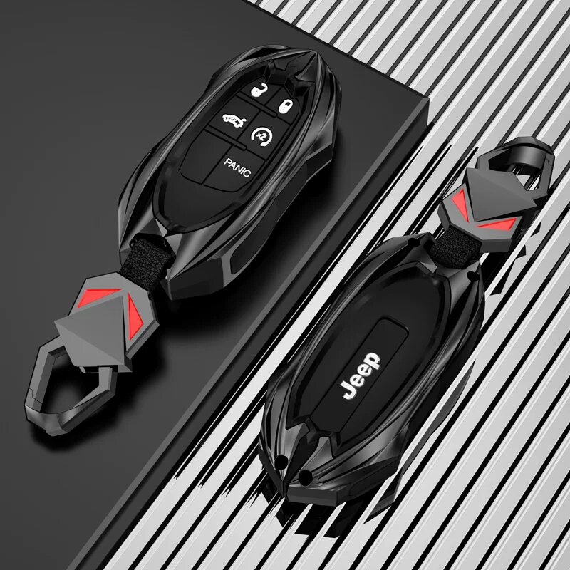 Чехол для ключей Jeep для Gladiator Wrangler Compass Freedom Light Freedom Drive Commander - Черный рыцарь из цинкового