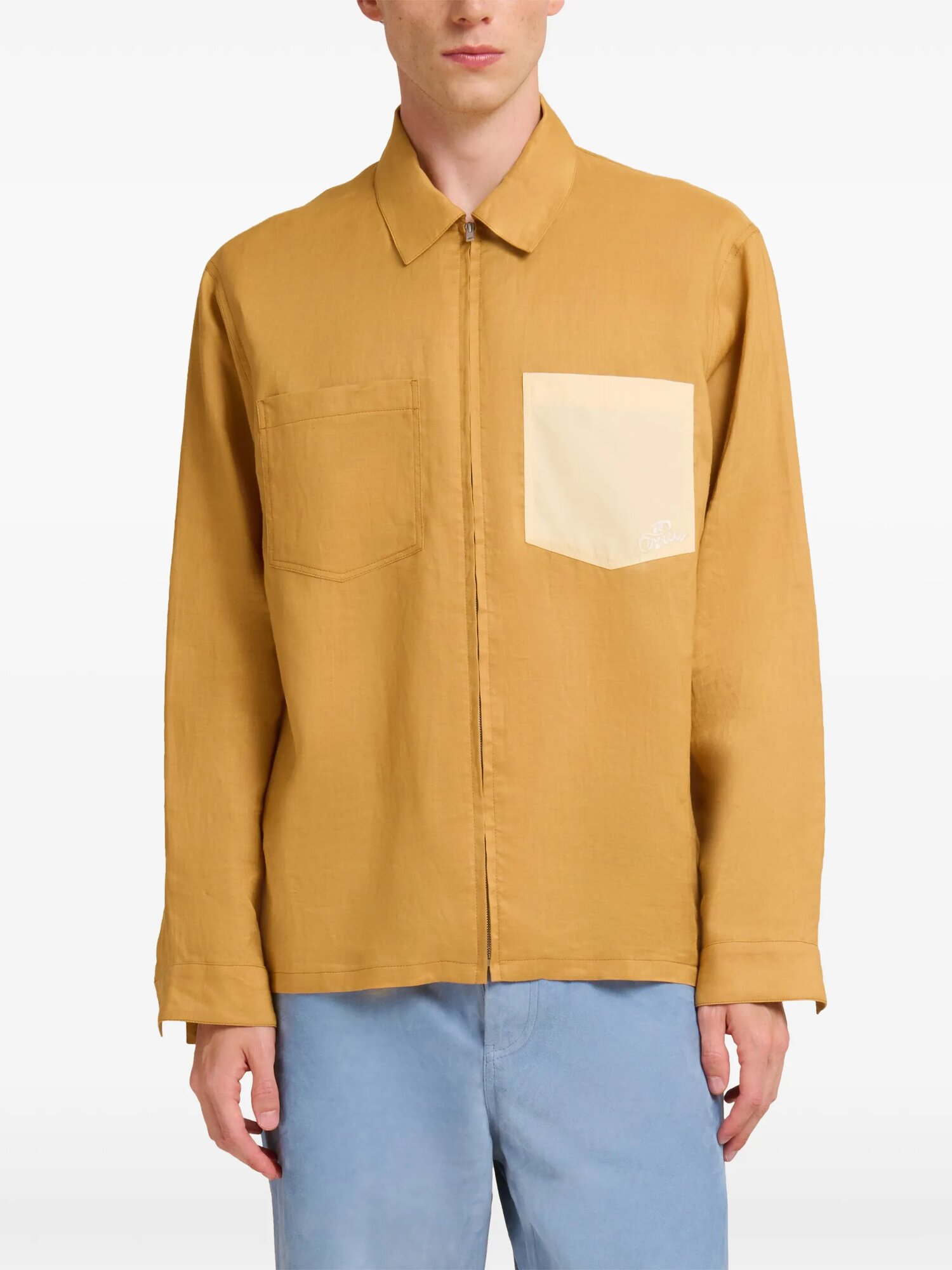 Рубашка Marni Zip Pocket Waves Logo Shirt, размер 44, yellow — фото 1