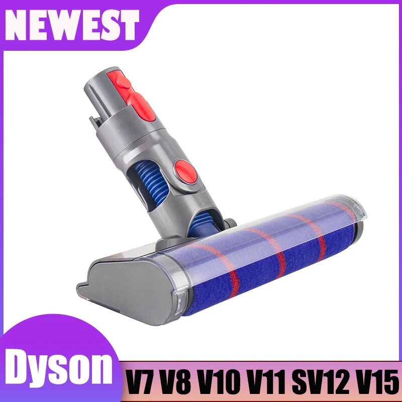 Для Dyson V7 V8 V10 V11 SV12 V15 Мягкая тонкая роликовая щетка Головка Беспроводные пылесосы Запчасти Насадка для паркетного пола