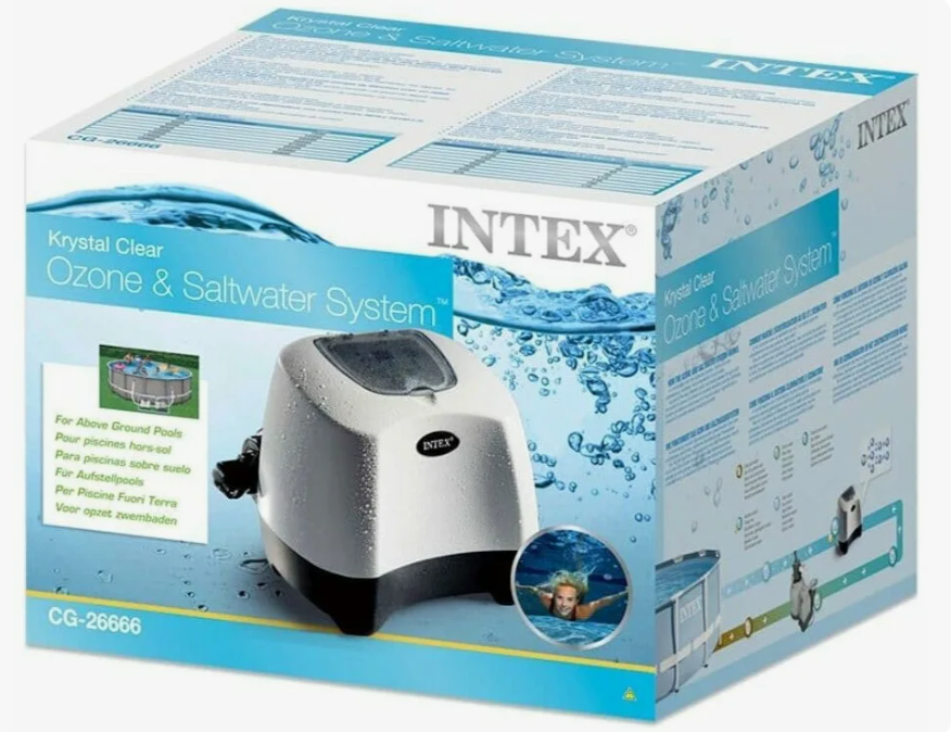 Хлоргенератор с озонатором для бассейнов до 56800 л Krystal Clear Ozone and Saltwater System Intex, 26666