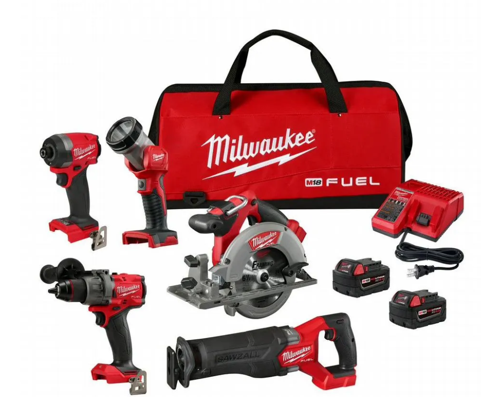 Профессиональный спец-набор аккумуляторных инструментов Milwaukee 3697-25Y M18 Cordless 5-Tool Combo Kit 110V