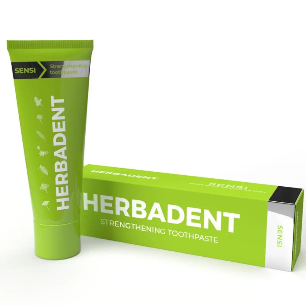HERBADENT Реминерализующая зубная паста для чувствительных зубов Sensi, 75 г