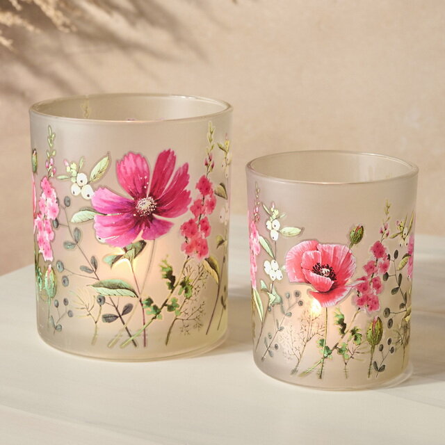 Набор стеклянных подсвечников Valdivia Flowers 8-10 см, 2 шт, Boltze (Больтце), 2031408-2