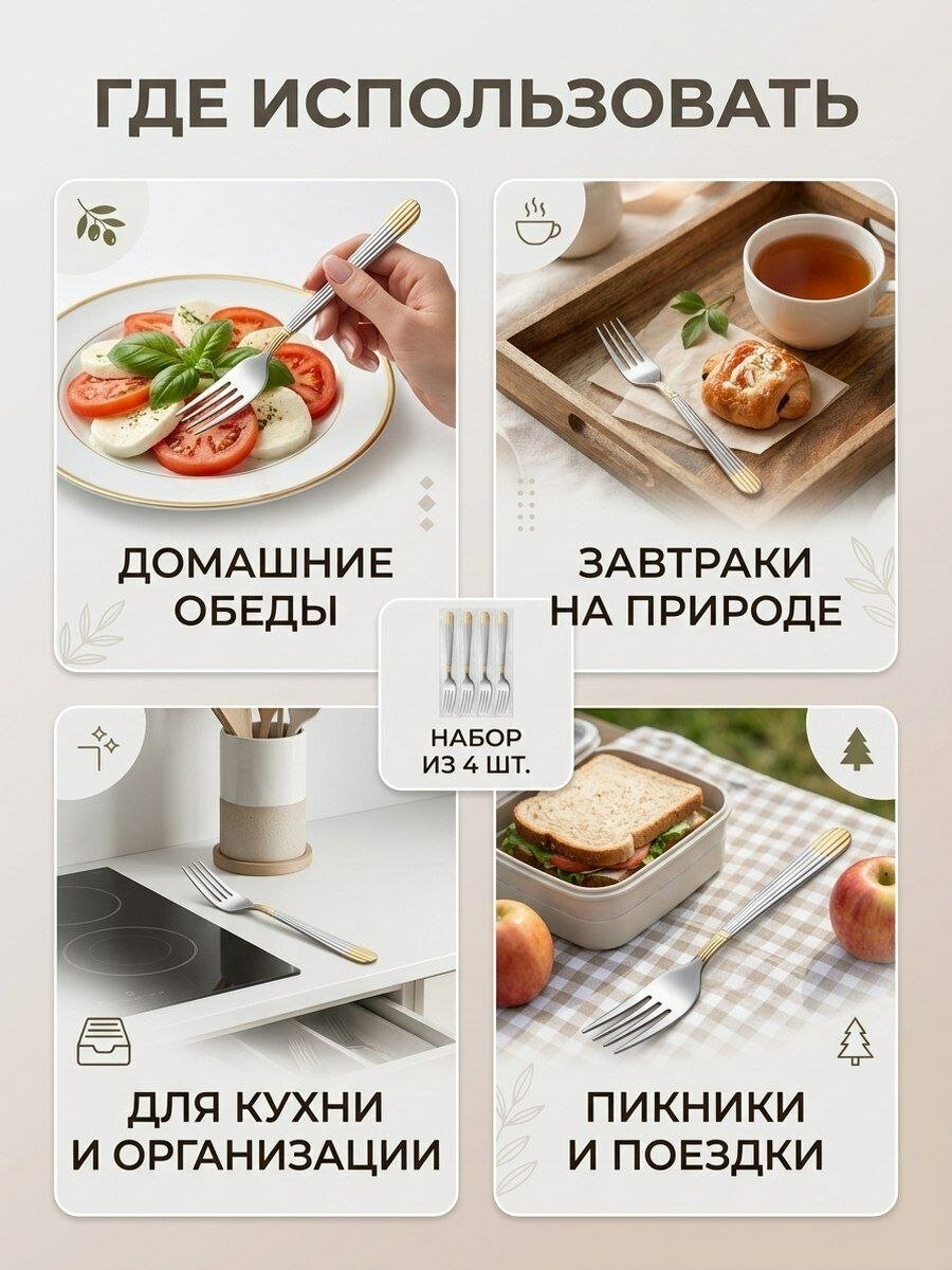 Набор столовых вилок Nellers, нержавеющая сталь, 20.5см, 6 шт — фото 1