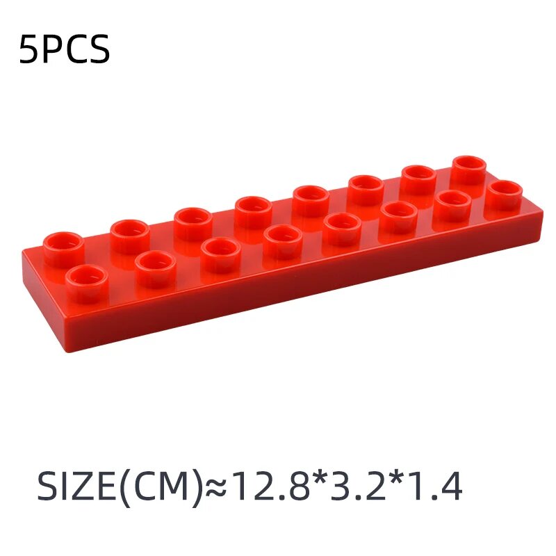 Красные строительные блоки 5PCS, 12.8*3.2*1.4 см