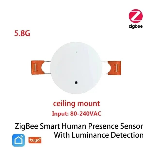 Датчик присутствия ZigBee Ceiling Mount 80-240VAC