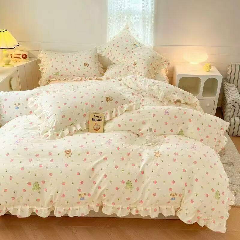 Комплект постельного белья из хлопка Princess Style 4 шт, 150x200cm ，бежевый2