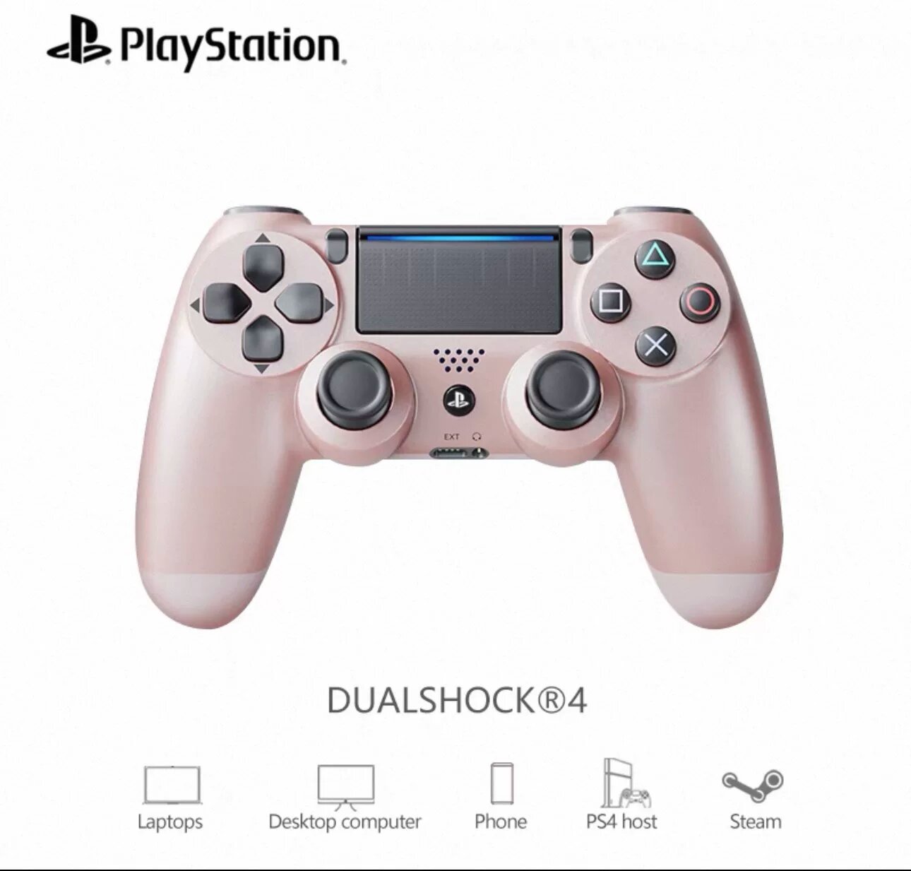 Официальный новый PS4 DualShock 4 беспроводной Bluetooth-контроллер для ПК и PlayStation - Розовое золото