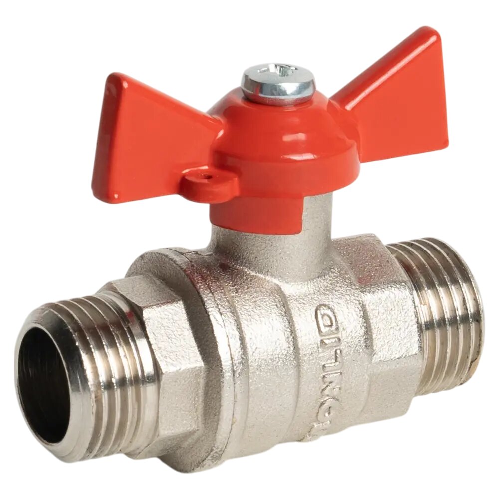 Кран шаровой прямой MONLID PN40 1/2" НР латунь ручка бабочка ГОСТ Р 59553-2021