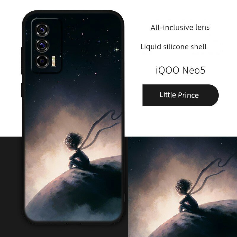 Силиконовый чехол для iQOO Neo5 с дизайном «Маленький принц», полной защитой камеры, антипригарным покрытием и тонкой