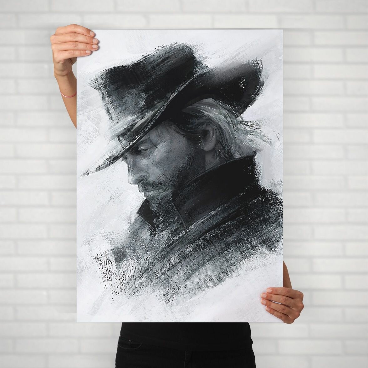 Плакат на стену для интерьера Red Dead Redemption 2 (Артур Морган 3) - Постер по игре формата А1 (60x84 см)