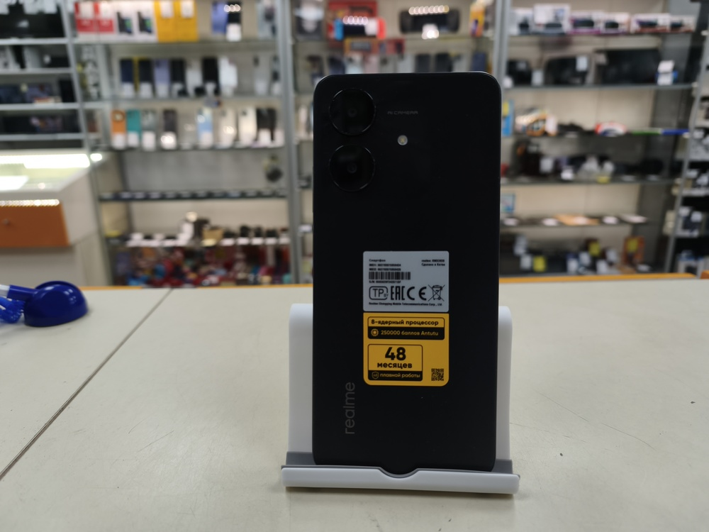 Смартфон REALME Note 60x, 4/128 Гб, Черный black, 2 sim, уценка Б/У