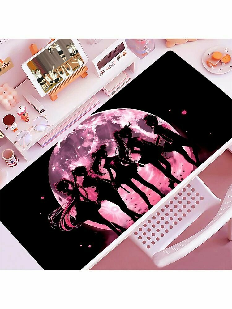 Sailor Moon Коврик для мыши, XL, черный матовый, лиловый матовый