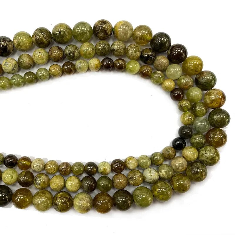 Бусины из зеленого граната LUOMAN XIARI 6/8/10 мм