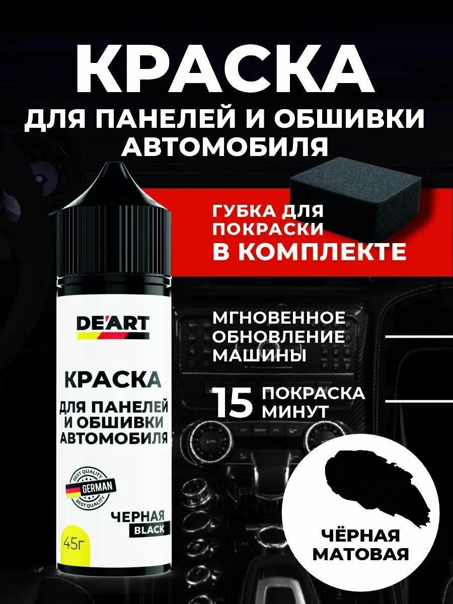 Краска для панелей и обшивки автомобиля черная