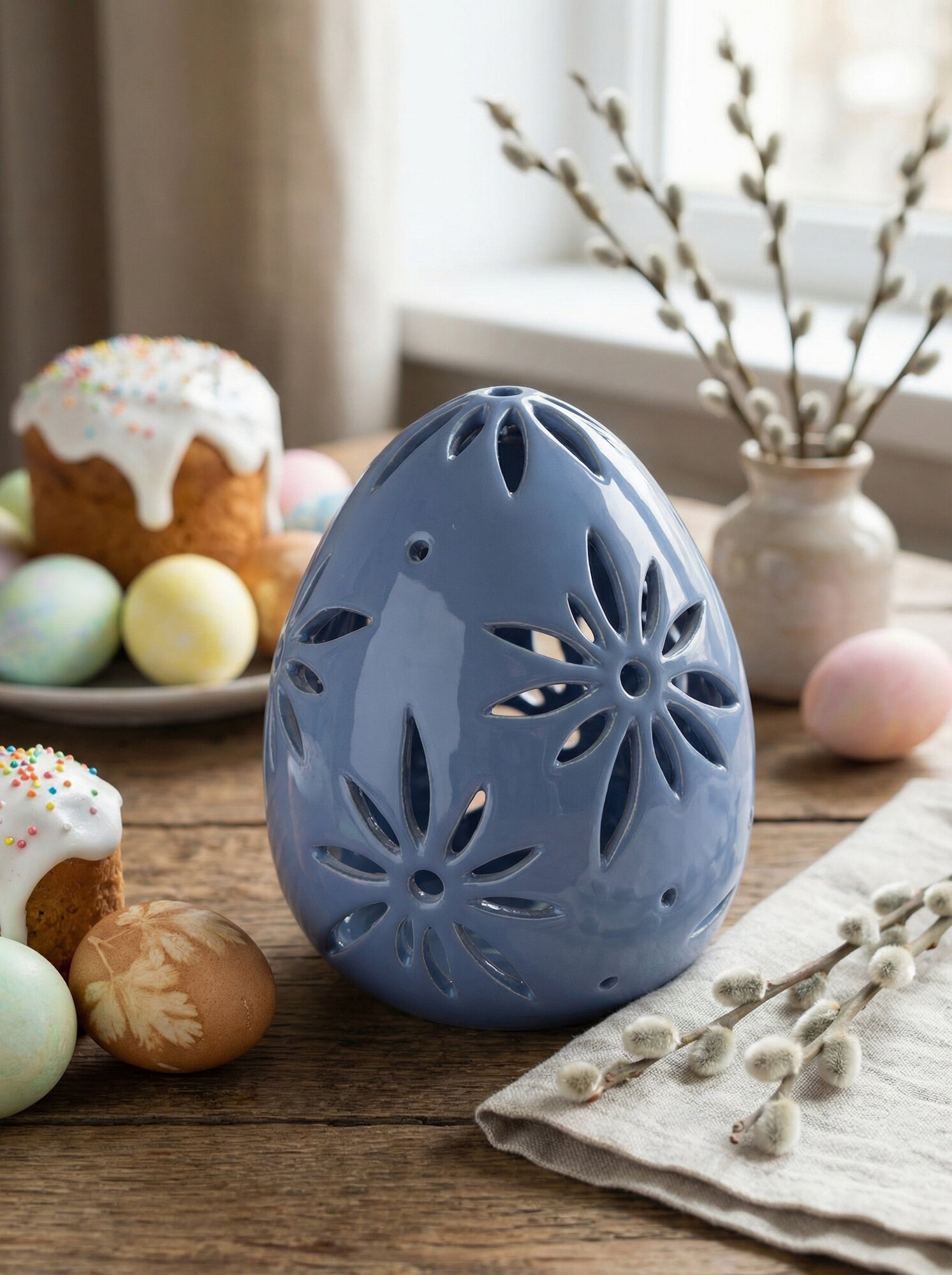 Яйцо - подсвечник Пасхальный "Egg" Васильковый