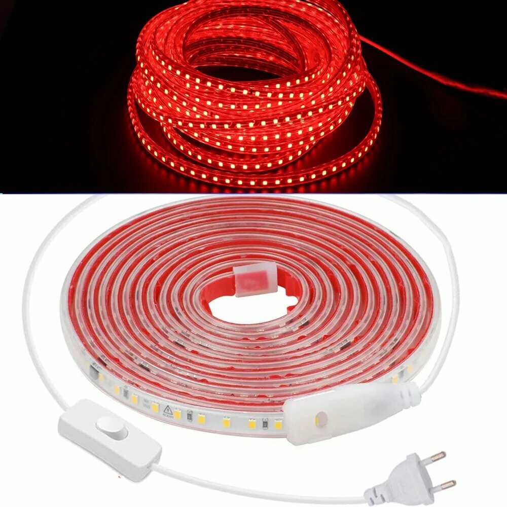 WAAJEA Светодиодная лента RGB 120LED/м Красный, Red light 120leds, 14m with EU plug