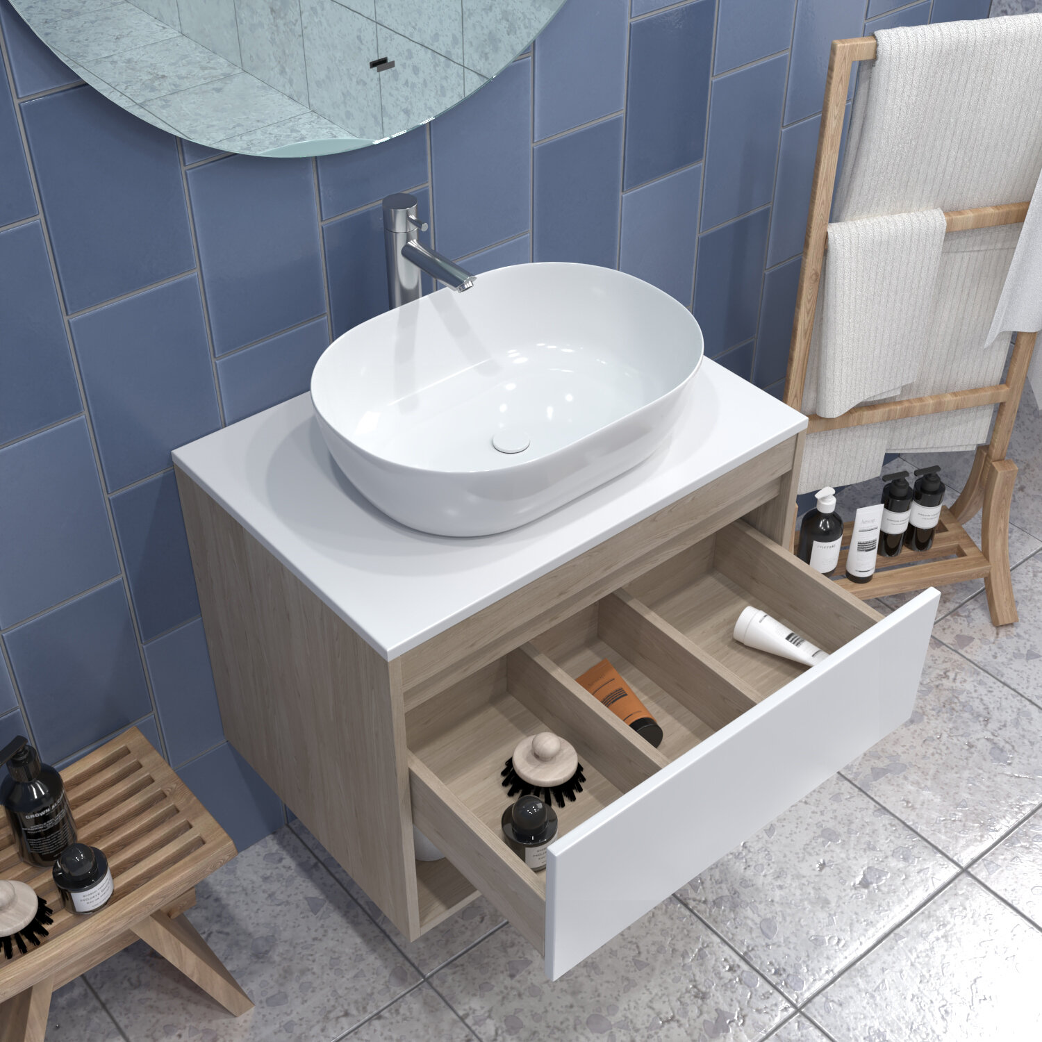 Раковина Joki Herba JK86064013 накладная 48х35 см, цвет белый