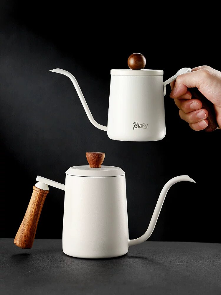 Японский кипятильник Moka ручной, черный, 350 мл, ореховая деревянная ручка