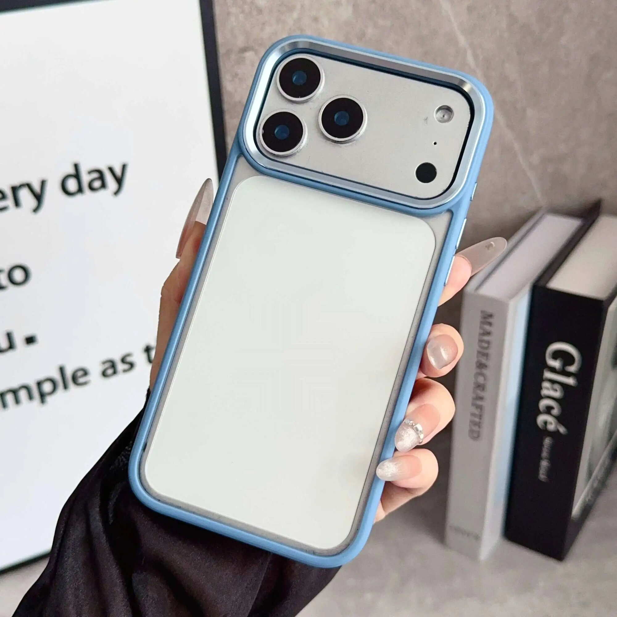 Чехол для iPhone 16 Pro, Blue, прозрачный