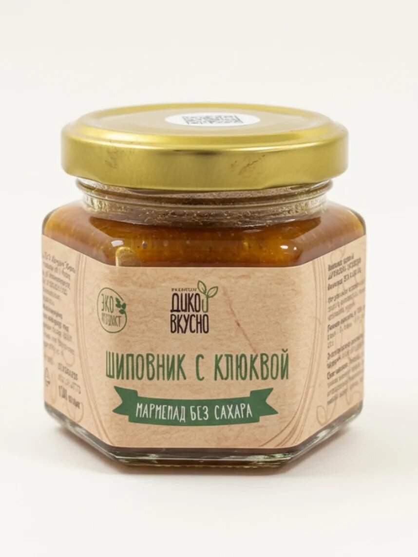 Мармелад ягодный Дико Вкусно «Шиповник с Клюквой», 100 гр
