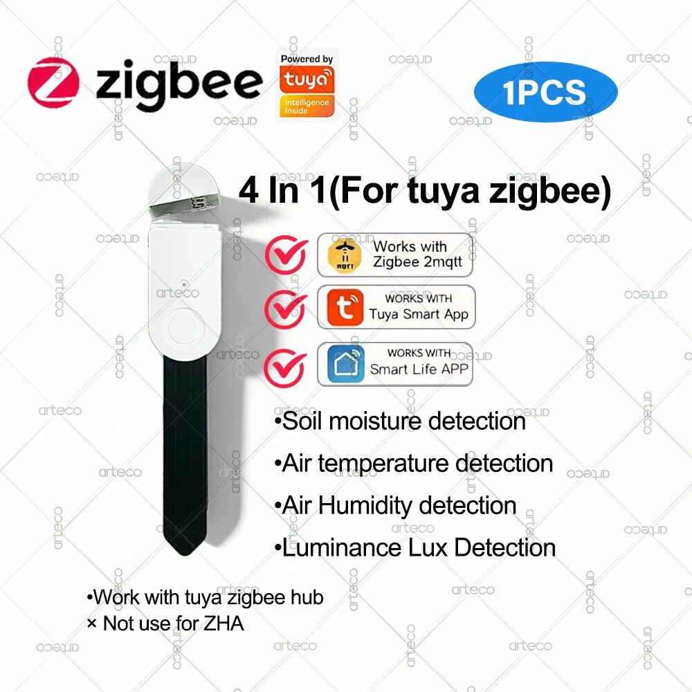 Датчик 4 в 1 Zigbee Tuya: влажность, температура, свет