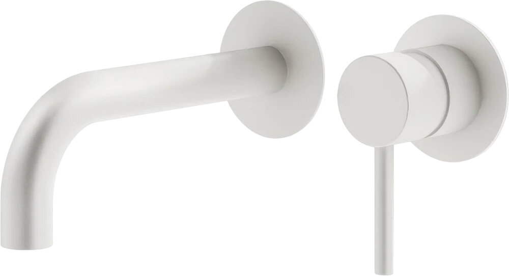 Смеситель для раковины Plumberia Selection Ixo KITXO1135BO250 встраиваемый, скрытого монтажа, белый, матовый, кран для ванной в раковину, из латуни, рычажный, с керамическим картриджем