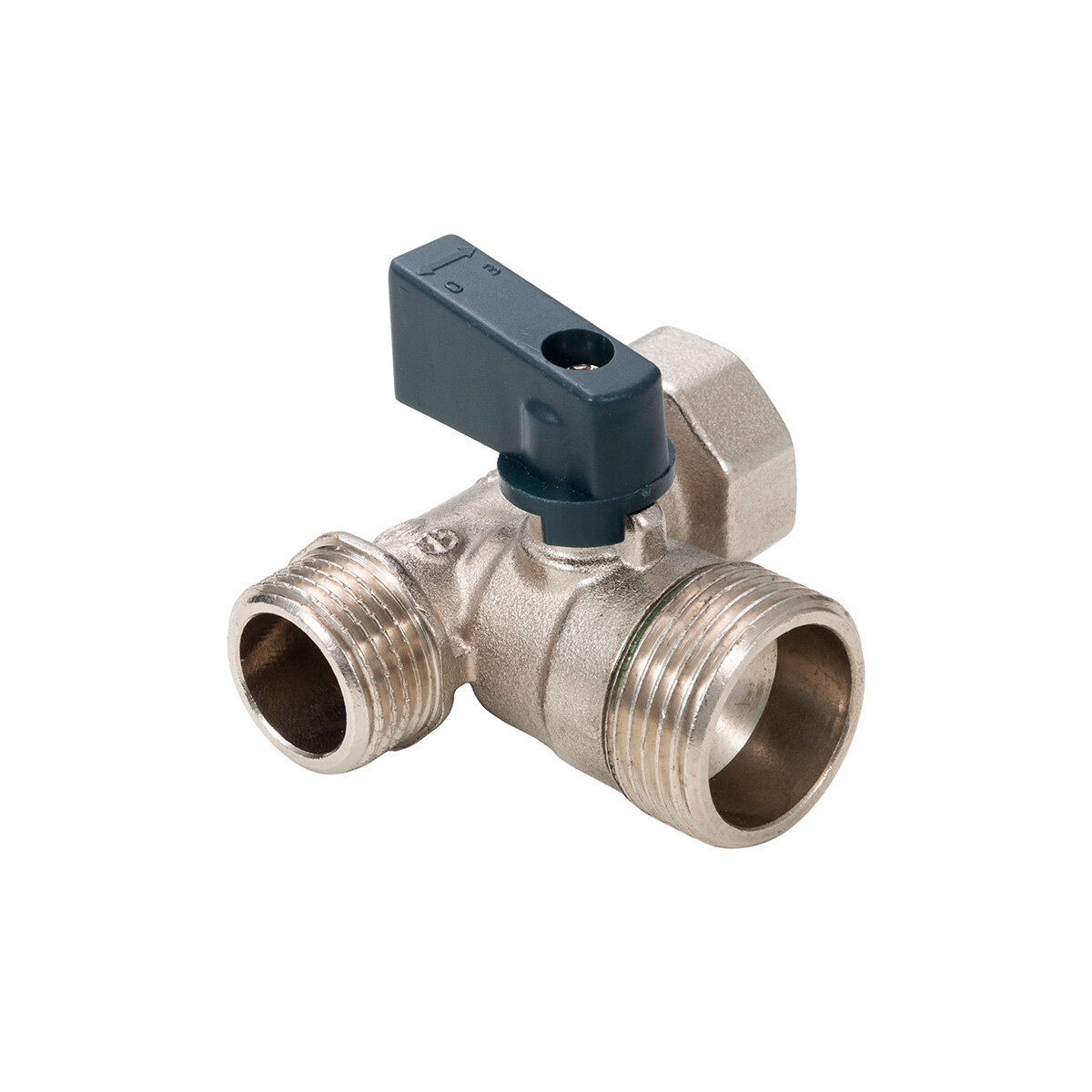 Кран шаровой для сантехнических приборов Aqualink, 1/2" x 3/4" x 1/2", ГОСТ, внутр/наруж/наруж резьба