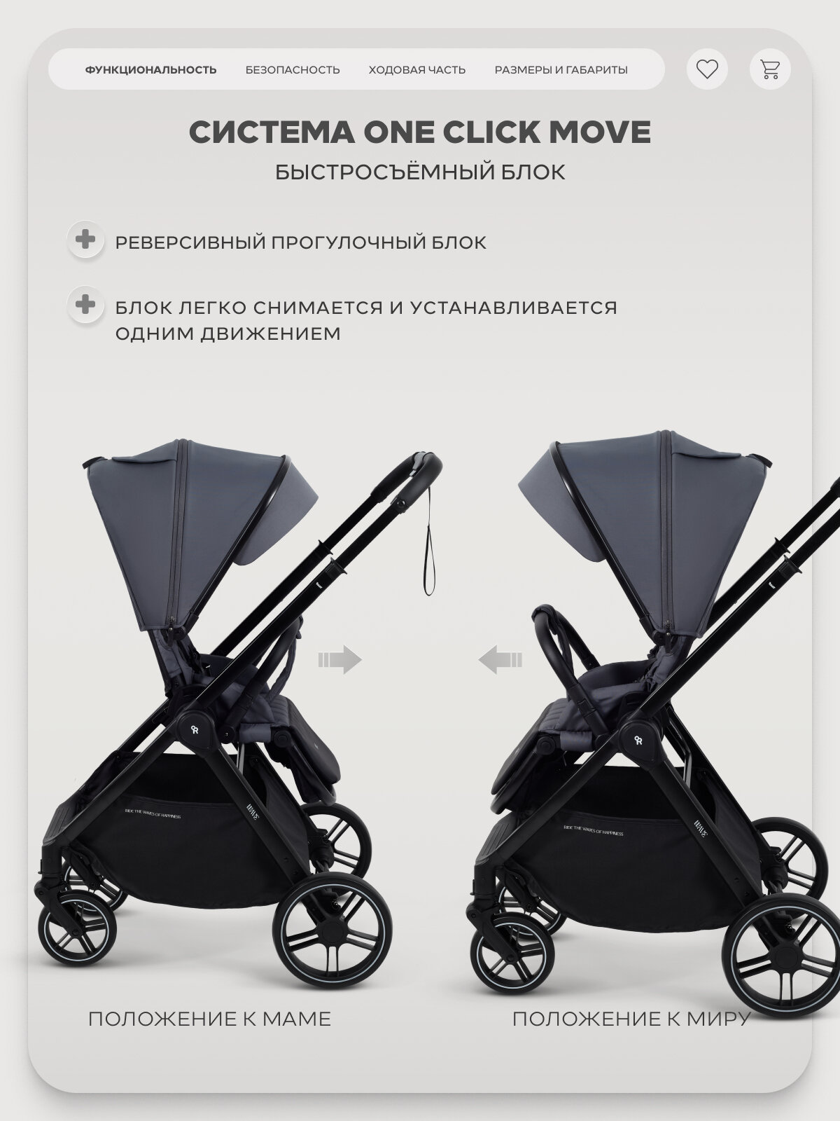 Коляска детская прогулочная Rant basic WAVE RA166 Graphite (графит) — фото 1