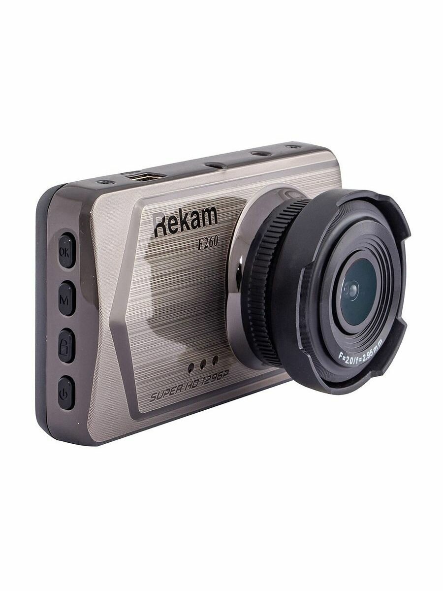 Автомобильный видеорегистратор Rekam F260 Super HD (1296p), регистратор в авто в металлическом корпусе, с 3.2" экраном, датчиком удара и циклической записью.