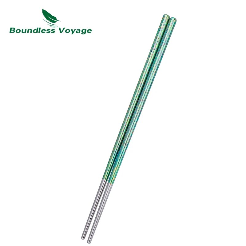 Boundless Voyage Титановые палочки для еды Зеленый, Ti1002T-green