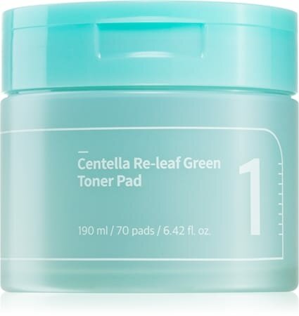 Тоник для ухода за кожей Numbuzin No. 1 Centella Re-Leaf Green Toner Pad, 70 шт