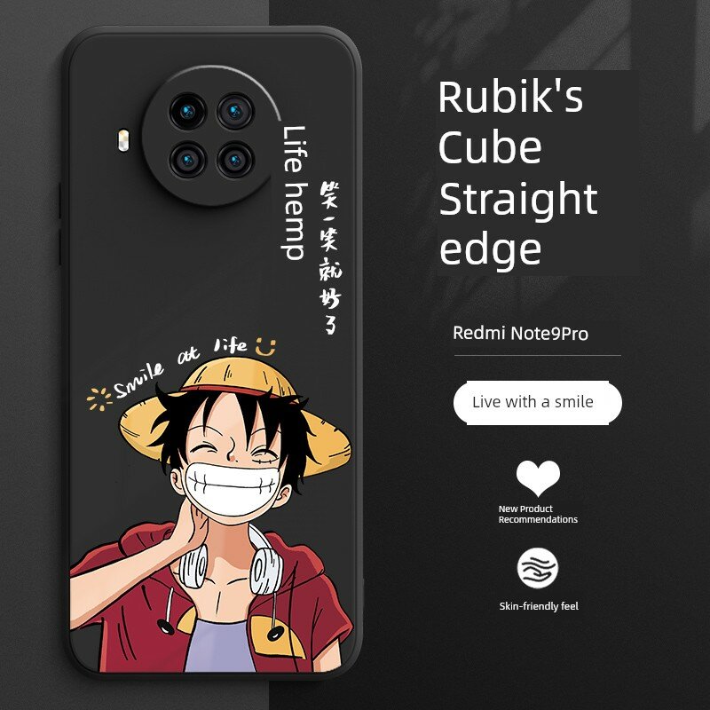 Redmi Note 9 5G Темно-черный Полная защита Ударопрочный Жидкий силиконовый чехол с квадратными краями