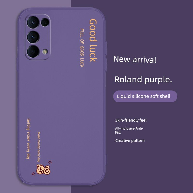 Силиконовый противоударный чехол для телефона OPPO Reno5 K в цвете роландовый фиолетовый - совместим с линейкой OPPO