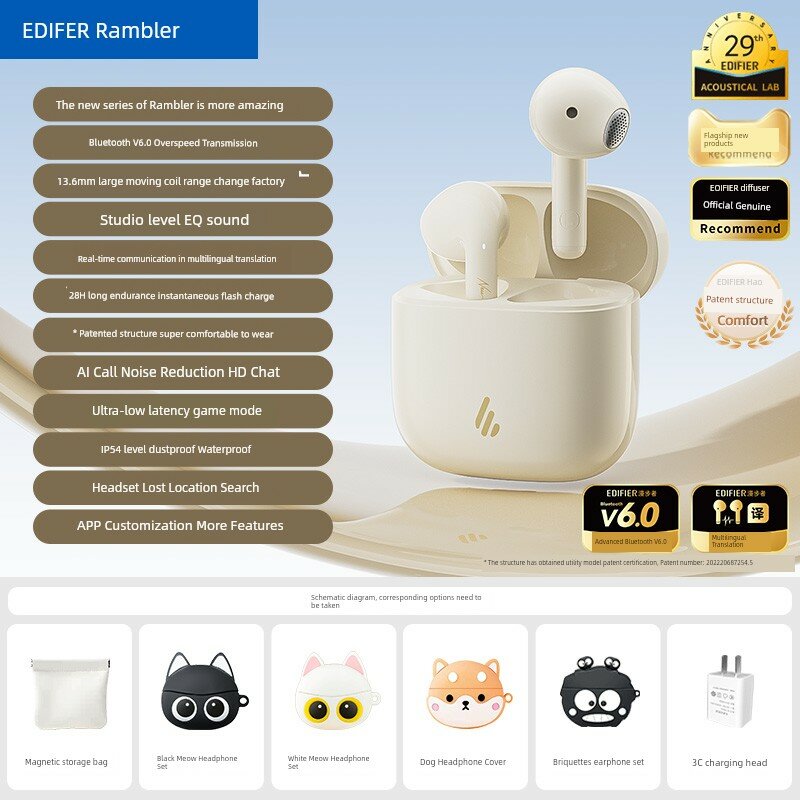 Новые беспроводные наушники True Wireless с 3C зарядным устройством, светло-серый цвет для спорта и игр, модель 2025