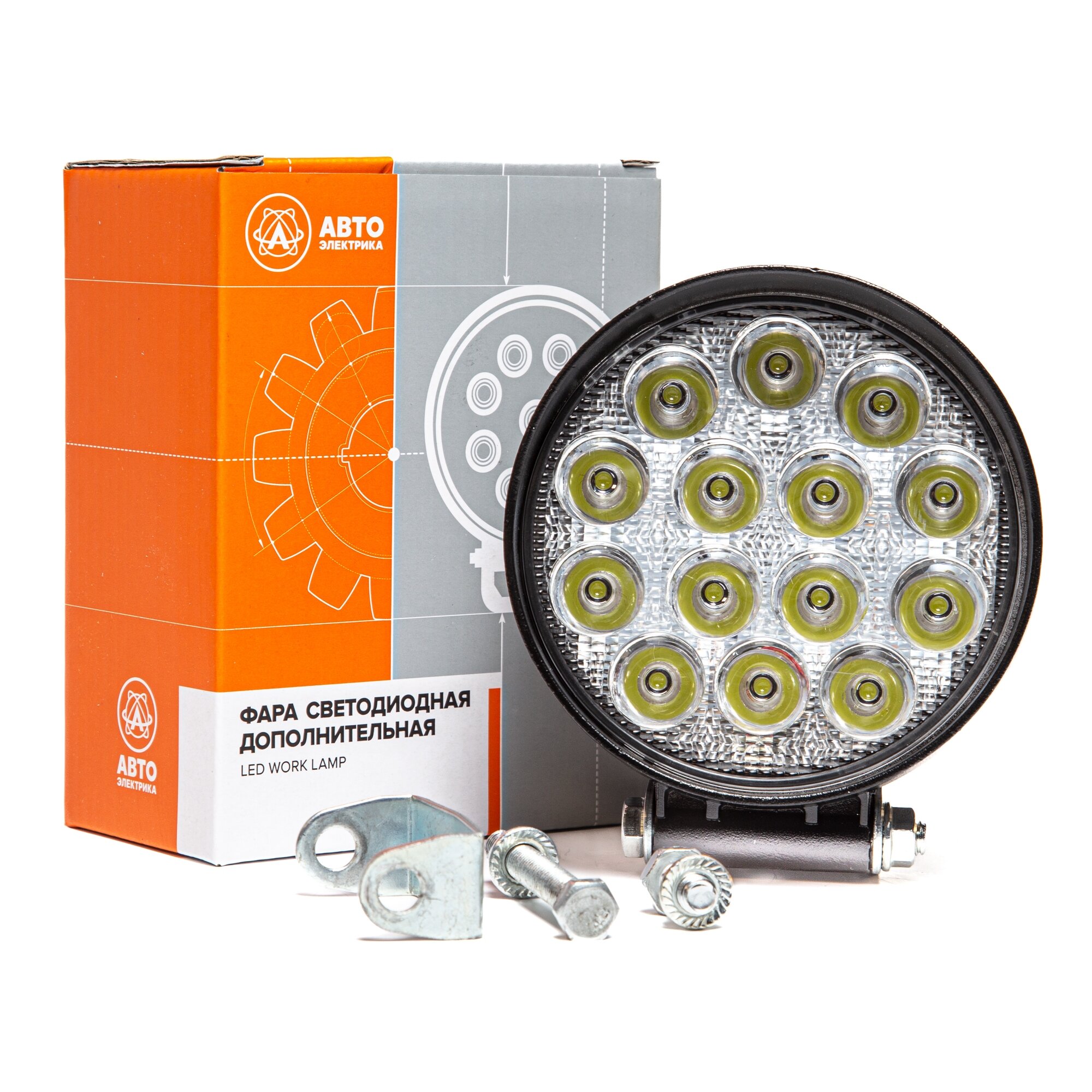 Фара светодиодная дополнительная, 12/24В, 14LED, круглая, арт. AE42R14LED55HC АвтоЭлектрика