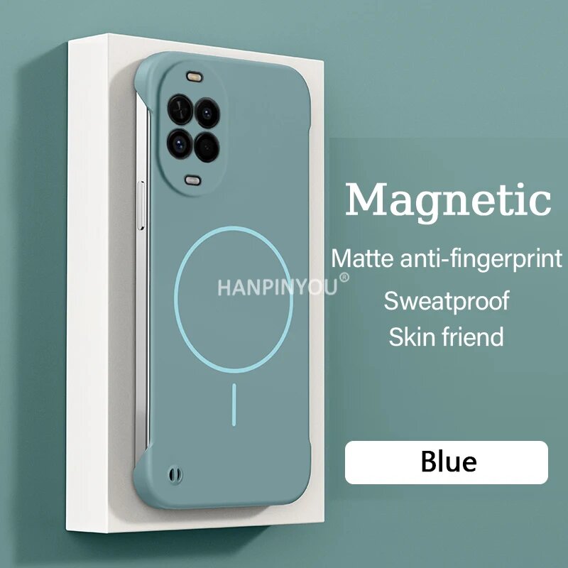 Магнитный чехол для Huawei Nova 13 Pro, голубой, матовый