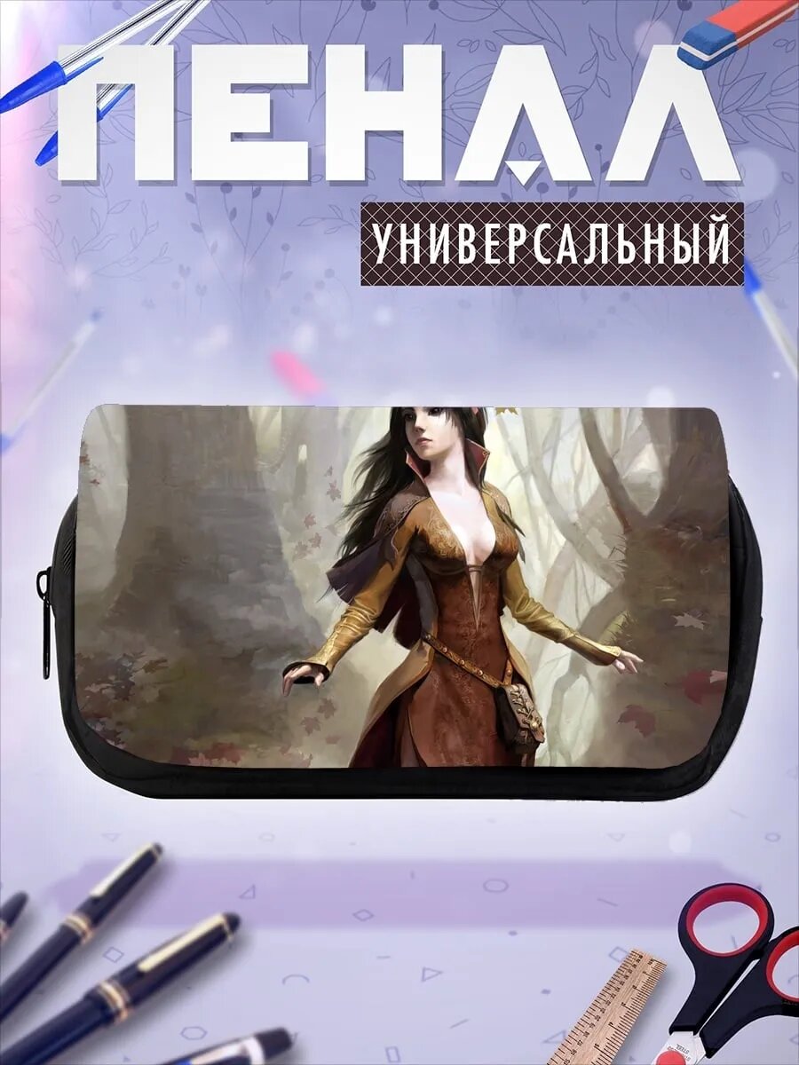 Пенал косметичка Девушка в лесу