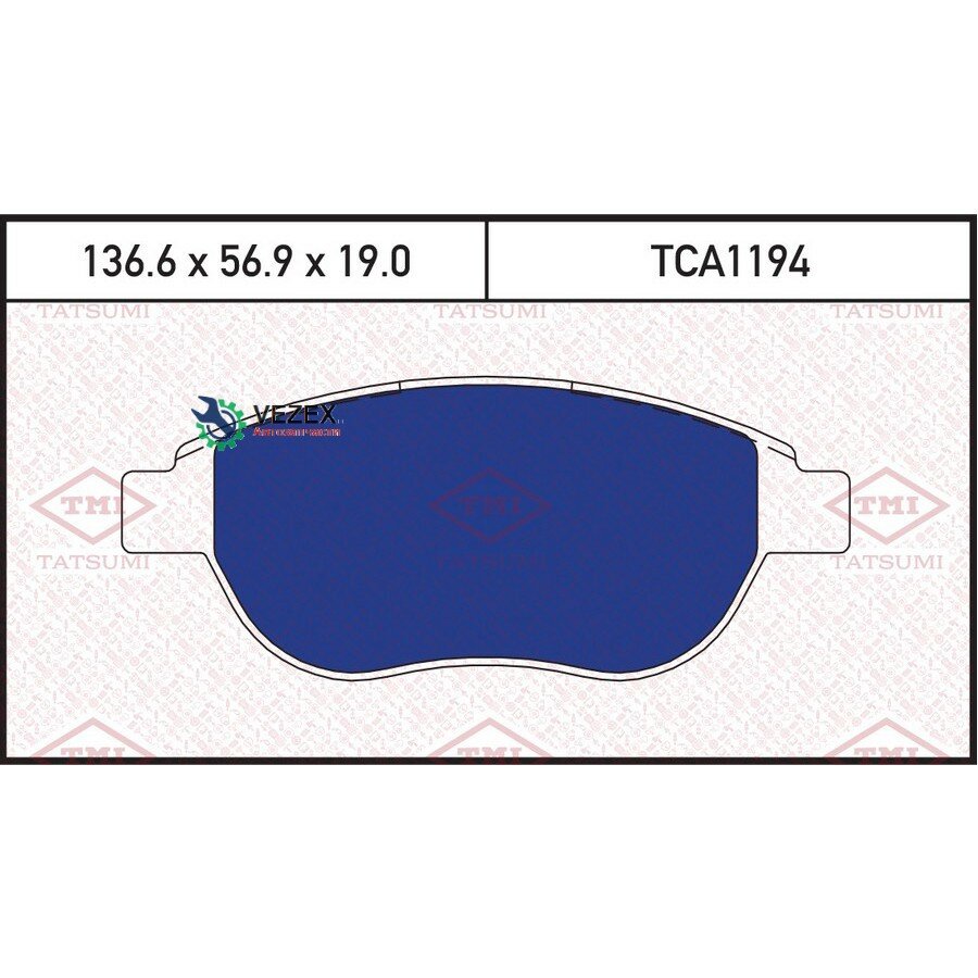 TATSUMI TCA1194 колодки дисковые перед!\ PEUGEOT 307 00>